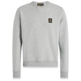 Belstaff Mens Long Way Up Crew Neck Sweatshirt (Grey Melange) | Sportp
