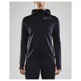 Craft Womens Eaze Jersey Hooded Running Jacket (Black) | Sportpursuit.