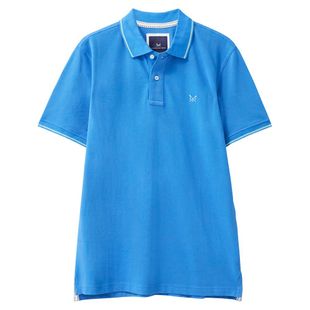 Crew Clothing Co. Mens Tipped Pique Polo (Spirit Blue) | Sportpursuit.