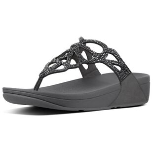 FitFlop Womens Bumble Crystal Toe Post Sandals (Pewter) | Sportpursuit