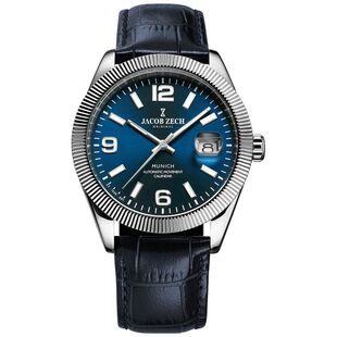 Jacob Zech Munich Automatic Watch (Silver/Dark Blue) | Sportpursuit.co