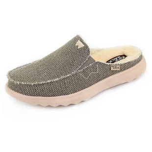 Kickback Mens Chaise Woolie Mule Canvas Casual Shoes (Brown) | Sportpu