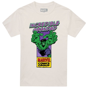 Marvel Corner Box Incredible Hulk Grandad Short-Sleeve T-Shirt (Natura