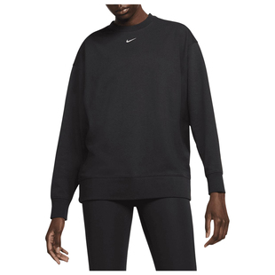 Nike Womens Dri-FIT Fleece Crew Long Sleeve Top (Black/Metallic Silver