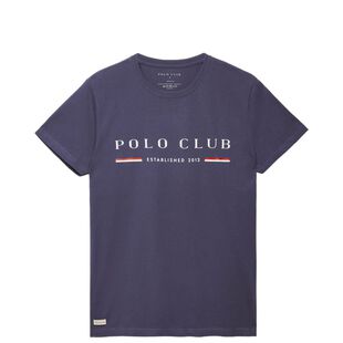 Polo Club Mens Iconic Title T-Shirt (Denim Blue) | Sportpursuit.com