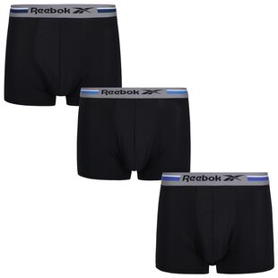 Reebok Mens Sport Boxers (3 Pack - Black/Tonal Blue/Grey) | Sportpursu