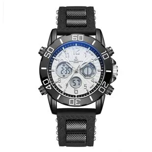 Samuel Joseph Mens Limited Edition Designer Casual Watch (Black/White)