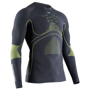 X-Bionic Mens Energy Accum Rneck Baselayer (Charcoal/Yellow) | Sportpu