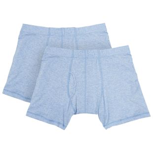 Mens Bamboo Long Fitted Boxers (2 Pack - Lupin Marl)