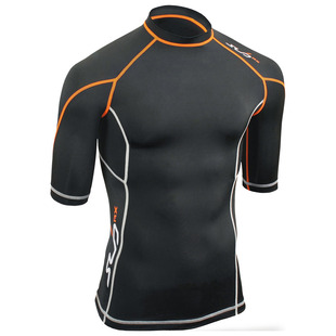 Sub Sports Mens RX Short Sleeve Compression Top (Black/Orange) | Sport