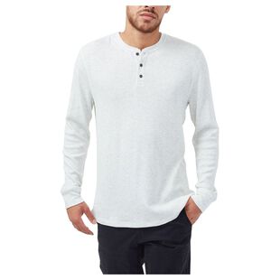 tentree Mens Treewaffle Henley Long Sleeve T-Shirt (Elm White Heather)