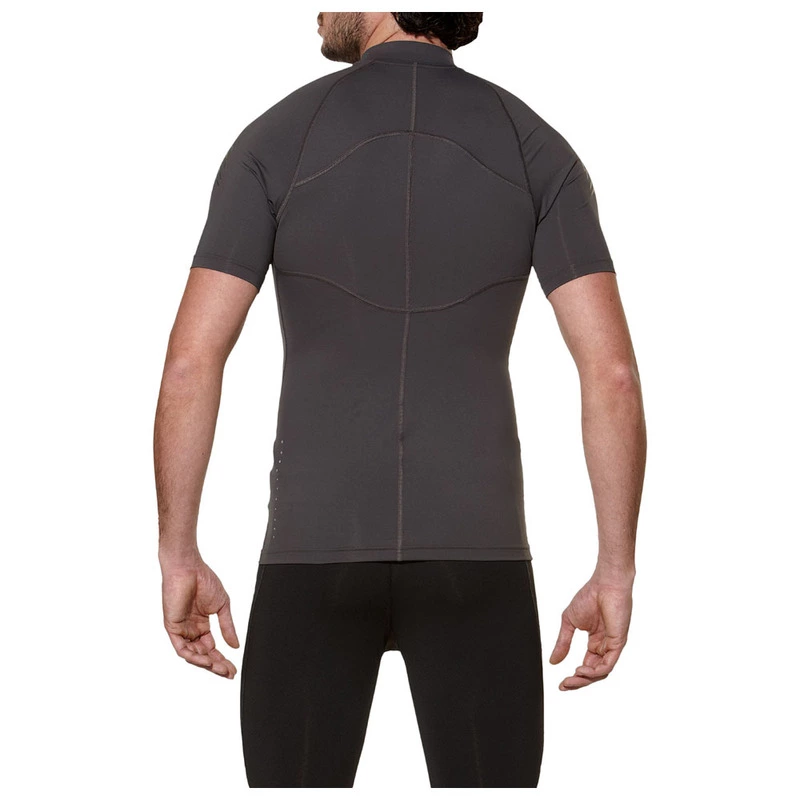 Asics Mens Inner Muscle 1/2 Short Sleeve Zip Top (Grey) | Sportpursuit