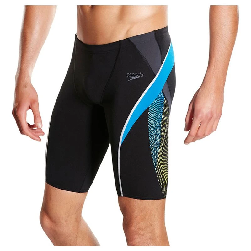 Speedo Mens SpeedoFit Splice Jammers (Black/Grey) | Sportpursuit.com