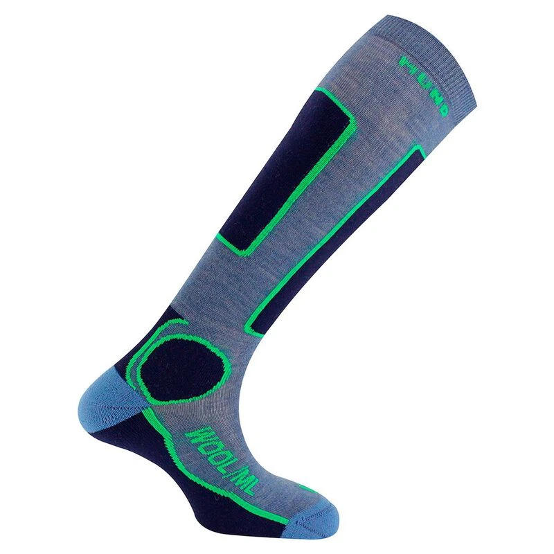 Mund Skiing Wool Antibacterial Socks (Blue) | Sportpursuit.com