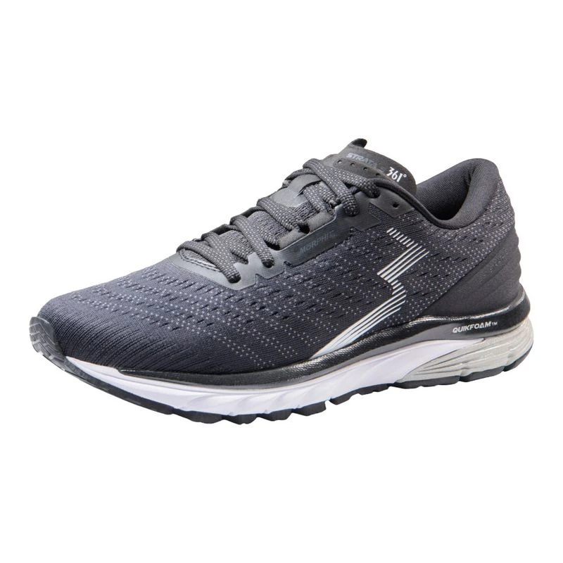 361 Mens Strata 5 Running Shoes (Black/White) | Sportpursuit.com