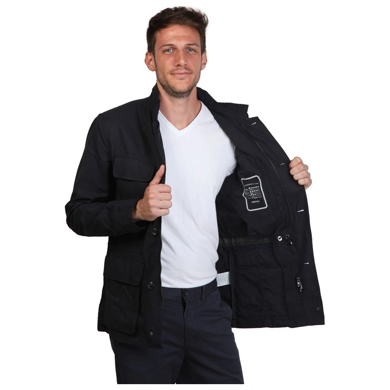 Geox Mens Multi-Pocket Button-Up Jacket (Blue) | Sportpursuit.com