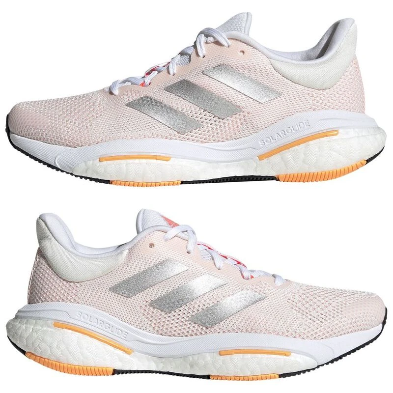 Adidas Womens Solar Glide 5 Shoes (Chalk White/Silver Metallic/Light F