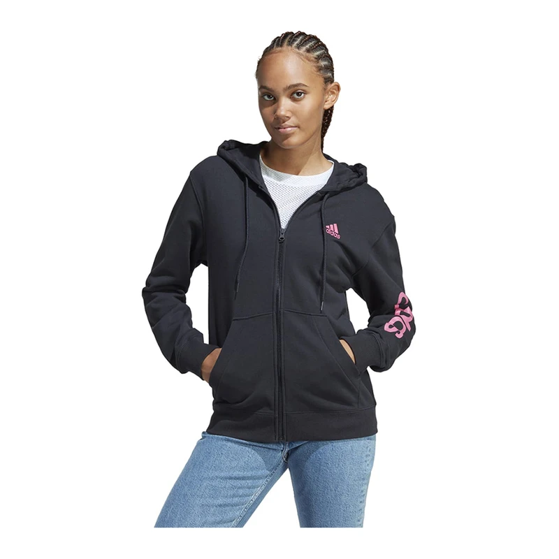 Adidas Womens IC5017 Hoody (Black/Pulmag) | Sportpursuit.com