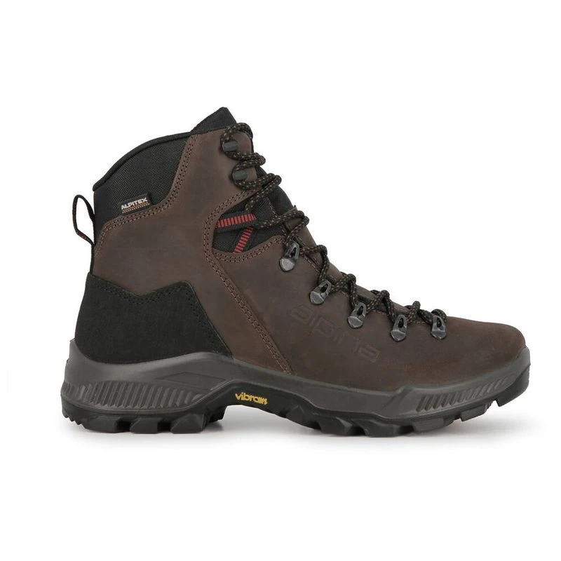 Alpina Sports Mens Prima Mid Hiking Boots (Dark Brown) | Sportpursuit.