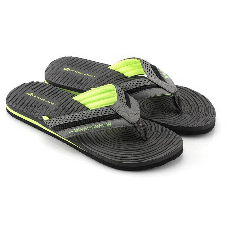 Alpine Pro Mens Bern Flip Flops (Neon Safety Yellow) | Sportpursuit.co