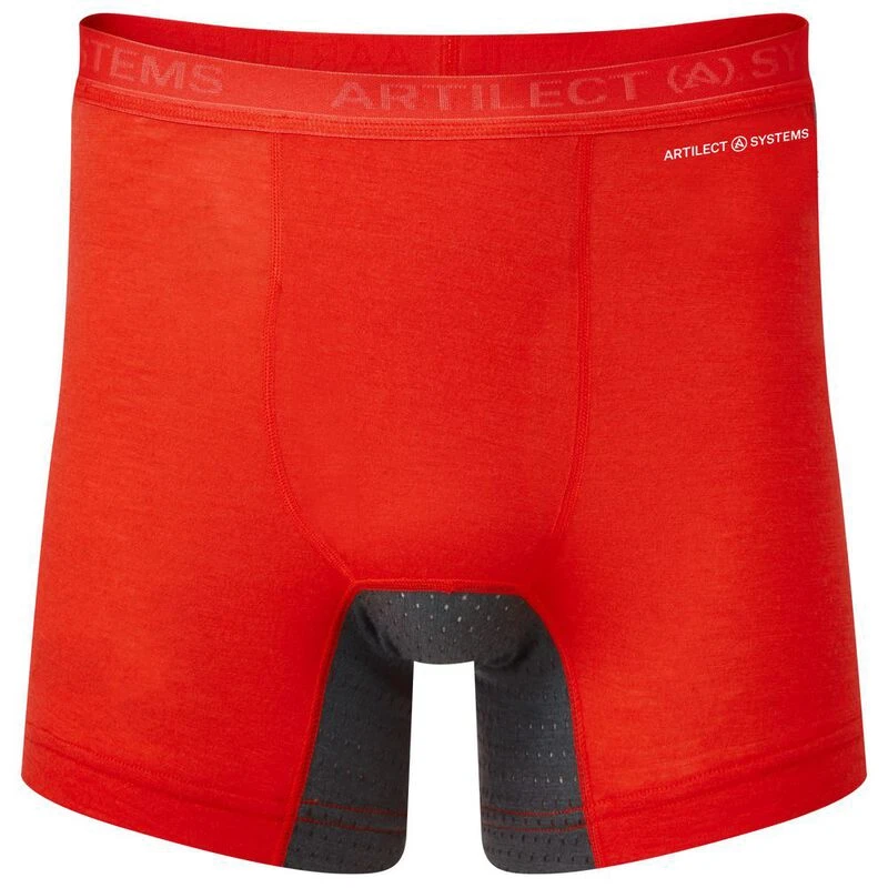 Artilect Mens Boulder 125 Merino Blend Underwear (Super Red/Ash) | Spo