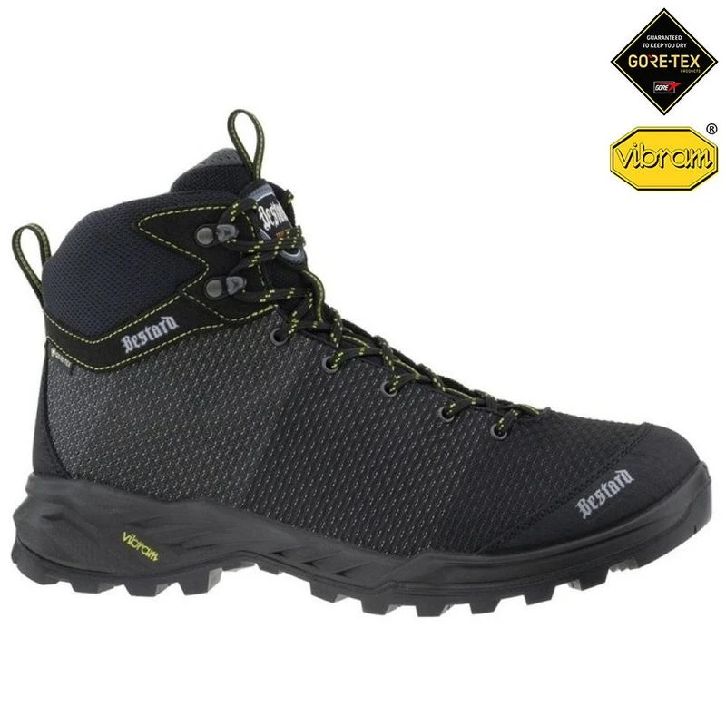 Bestard Mens Krypton Mid GTX Hiking Boots (Black/Grey/Acid Green) | Sp