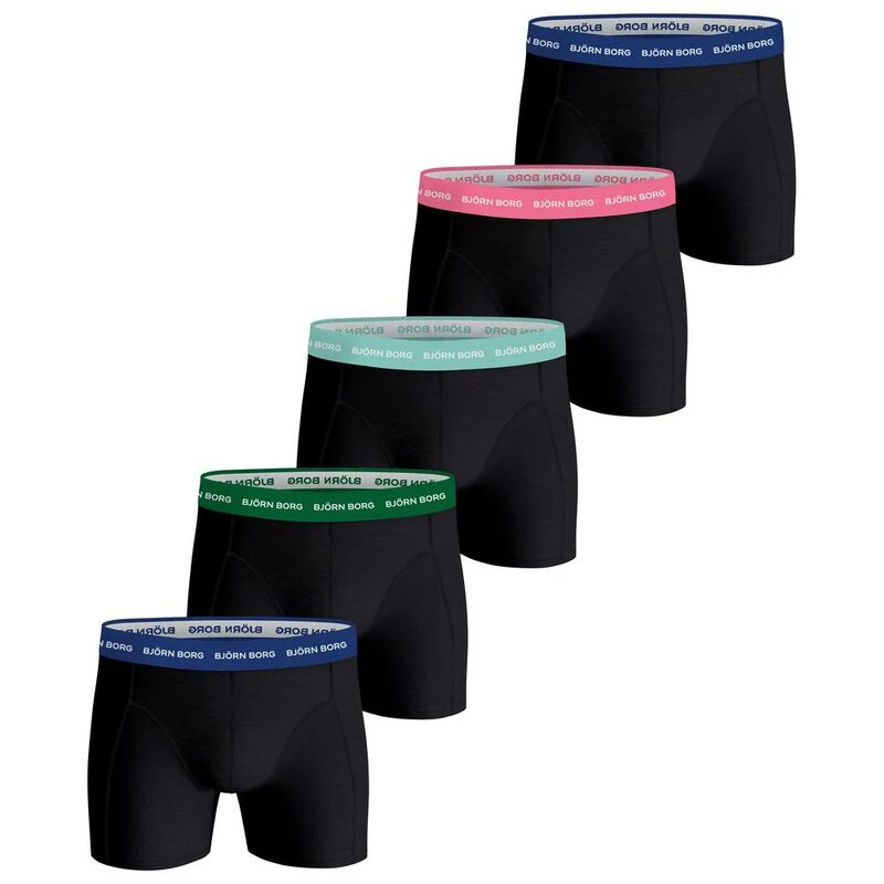 Bjorn Borg Mens Cotton Stretch Boxers Pack of 5 Black Sportpursu