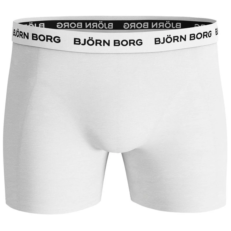 Björn Borg Mens Solid Essentials Boxers (5 Pack - Black/White/Red/Blue