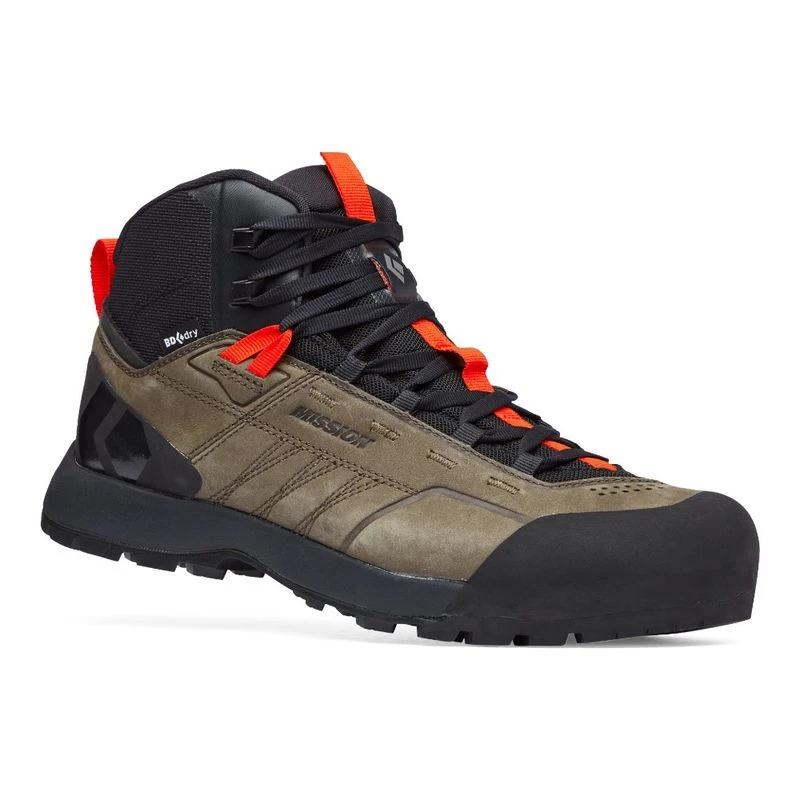 Black Diamond Mens Mission Leather Mid WP Approach Shoes (Brown) | Spo