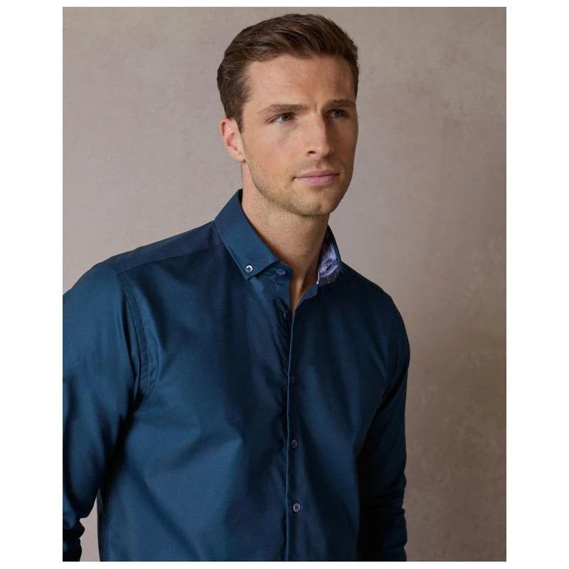 Blake Mill Mens Oxford Manchester Dusk Accents Shirt (Navy) | Sportpur