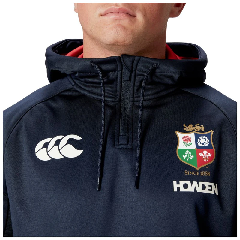British & Irish Lions Sweat à capuche 1/4 Zip Homme (Bleu Marine) | pr