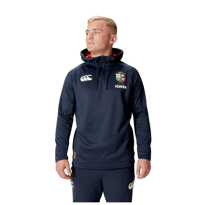 British & Irish Lions Sweat à capuche 1/4 Zip Homme (Bleu Marine) | pr