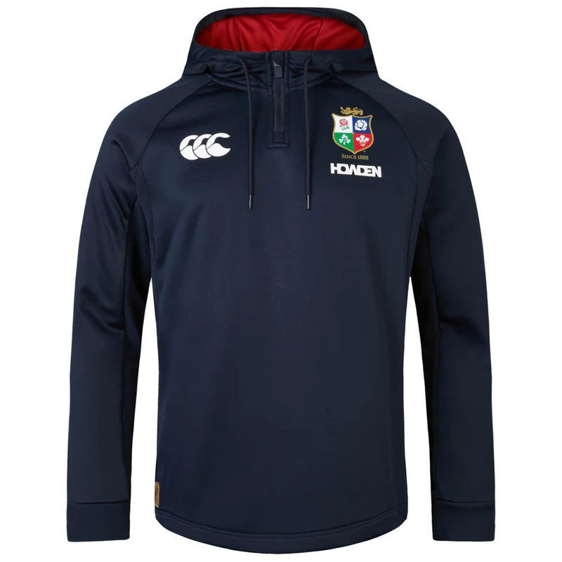 British & Irish Lions Sweat à capuche 1/4 Zip Homme (Bleu Marine) | pr