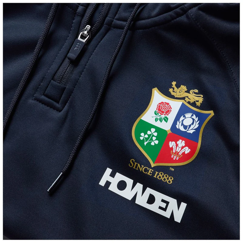 British & Irish Lions Sweat à capuche 1/4 Zip Homme (Bleu Marine) | pr