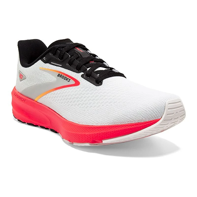 Brooks Womens Launch 10 Moyenne Running Shoes (Blue/Black/Fiery Coral)