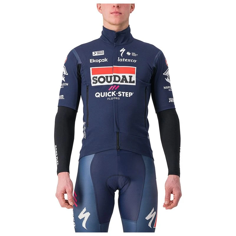Castelli Mens Quick Step Gabba Ros 2 Jacket (Belgian Blue/Silver Gray)