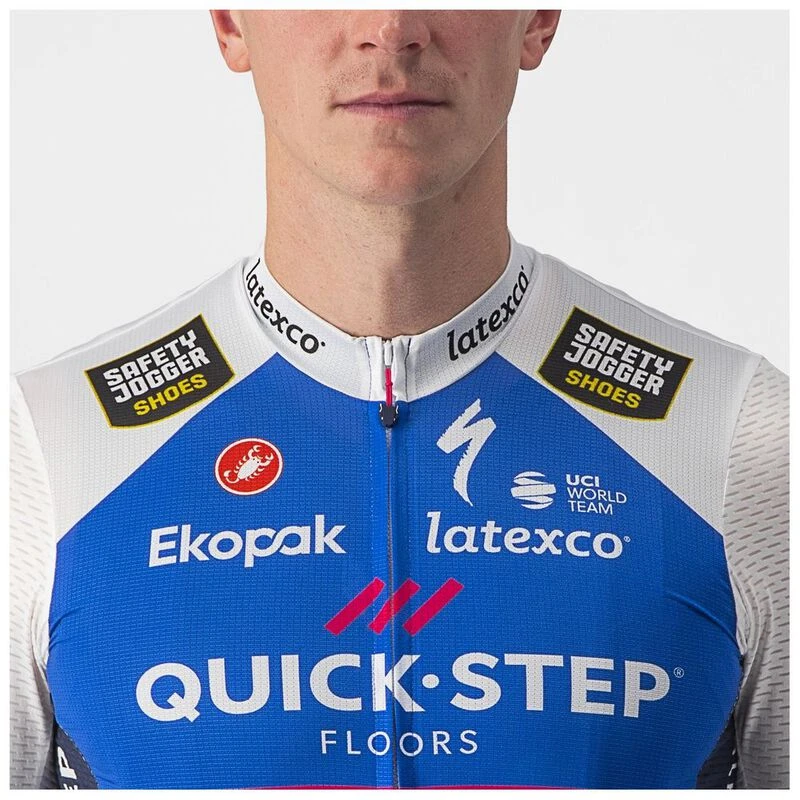 Castelli Mens Quick Step Competizione Cycling Jersey (Belgian Blue/Whi