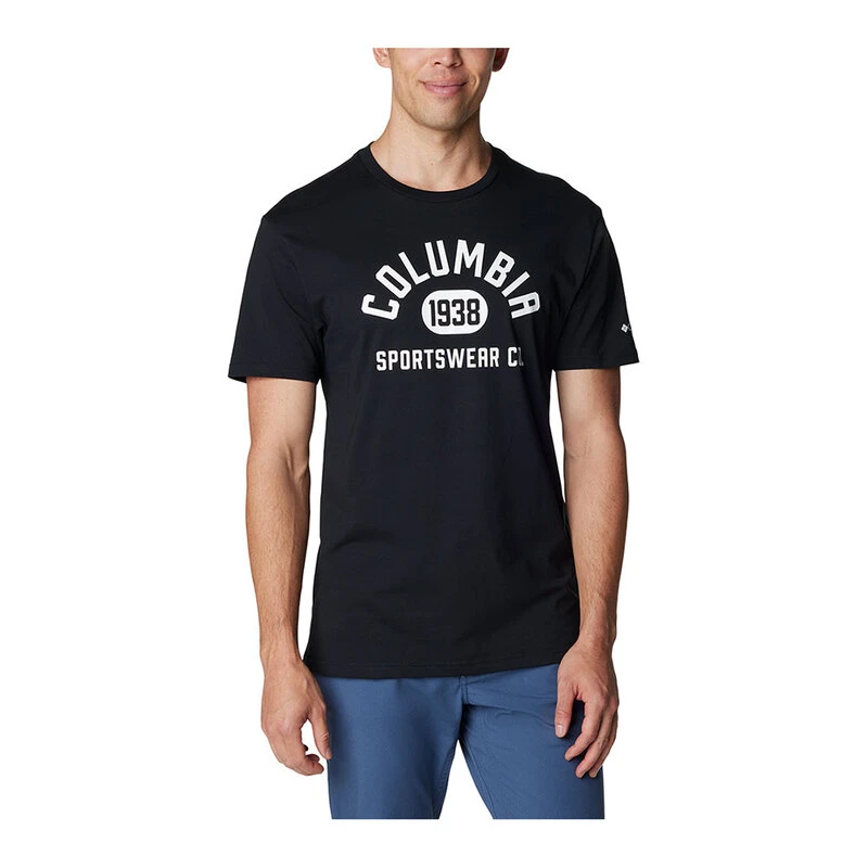 Columbia Mens CSC Basic Logo™ T-Shirt (Black/College Life Graphic) | S