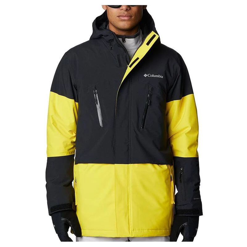 Columbia Mens Aerial Ascender Ski Jacket Laser Lemon Black Sportpu