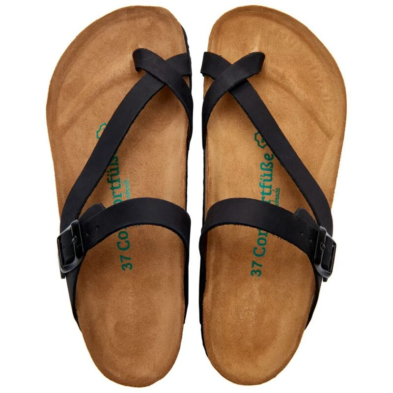 Comfortfusse Womens Fae Sandals (Black) | Sportpursuit.com