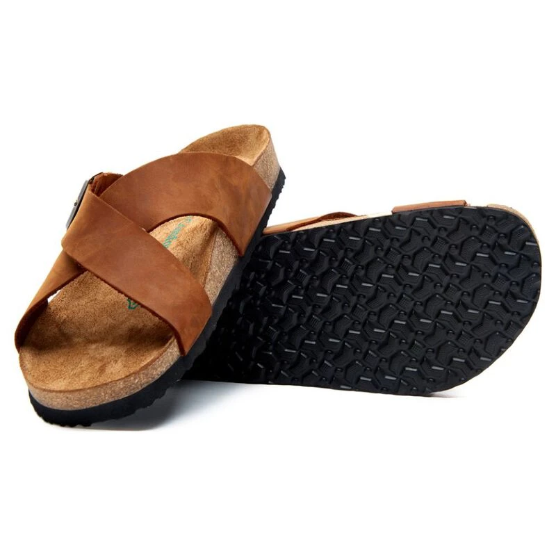 Comfortfusse Mens Cross Sandals (Brown/Crazy) | Sportpursuit.com