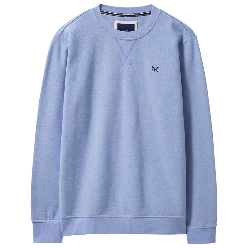 CrewClothingCo. Mens Pique Crew Neck T-Shirt (Della Blue) | Sportpursu