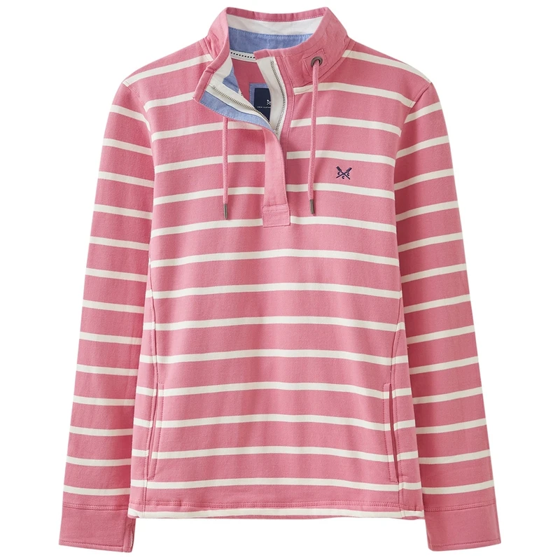 Crew Clothing Co. Womens Toggle Stripe Pullover (Wildrose) | Sportpurs