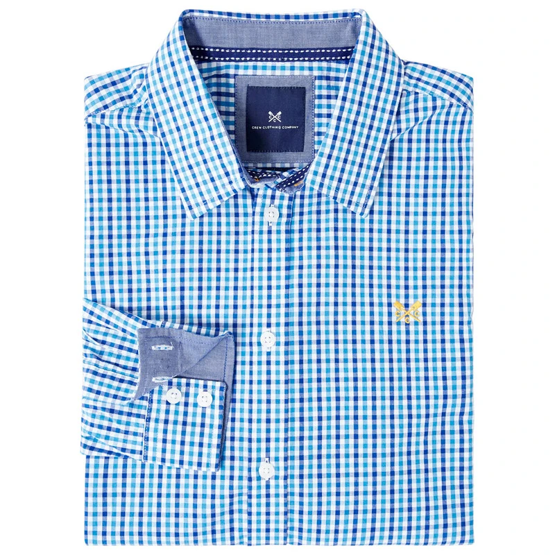 CrewClothingCo. Mens Gingham Shirt (Blue/Navy/White) | Sportpursuit.co