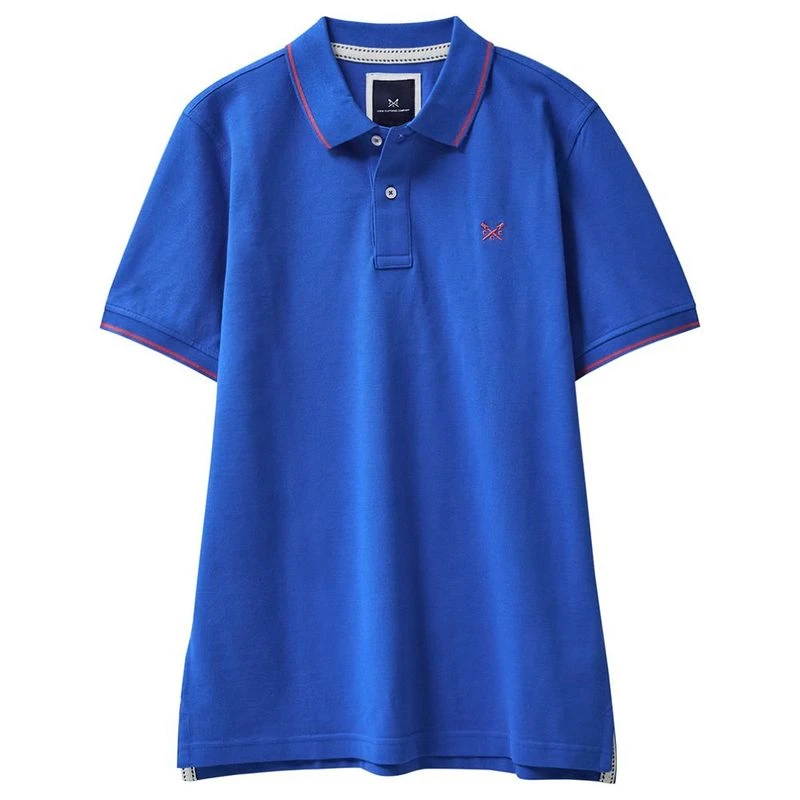 CrewClothingCo. Mens Tipped Pique Polo (Victoria Blue) | Sportpursuit.