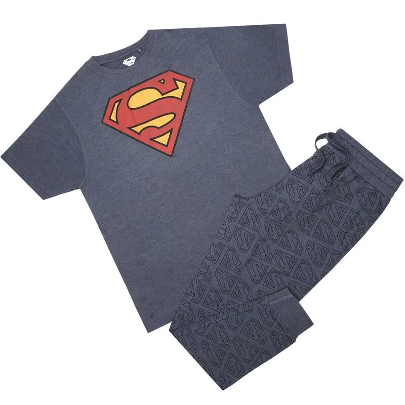 DC Comics Mens Superman Vintage Pyjama Set (Multi) | Sportpursuit.com
