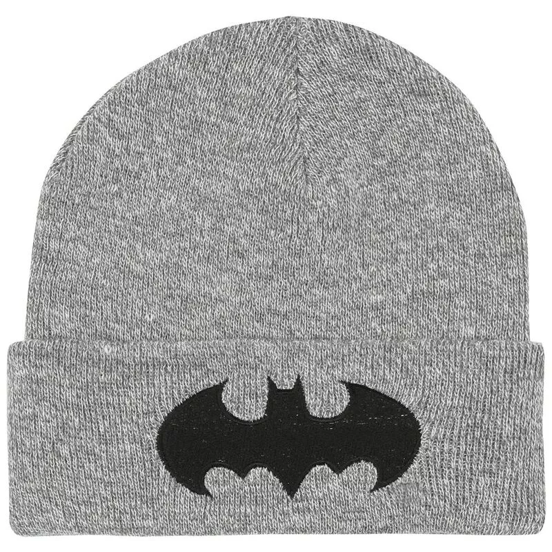 DC Comics Mens Batman Mono Beanie (Heather Grey) | Sportpursuit.com