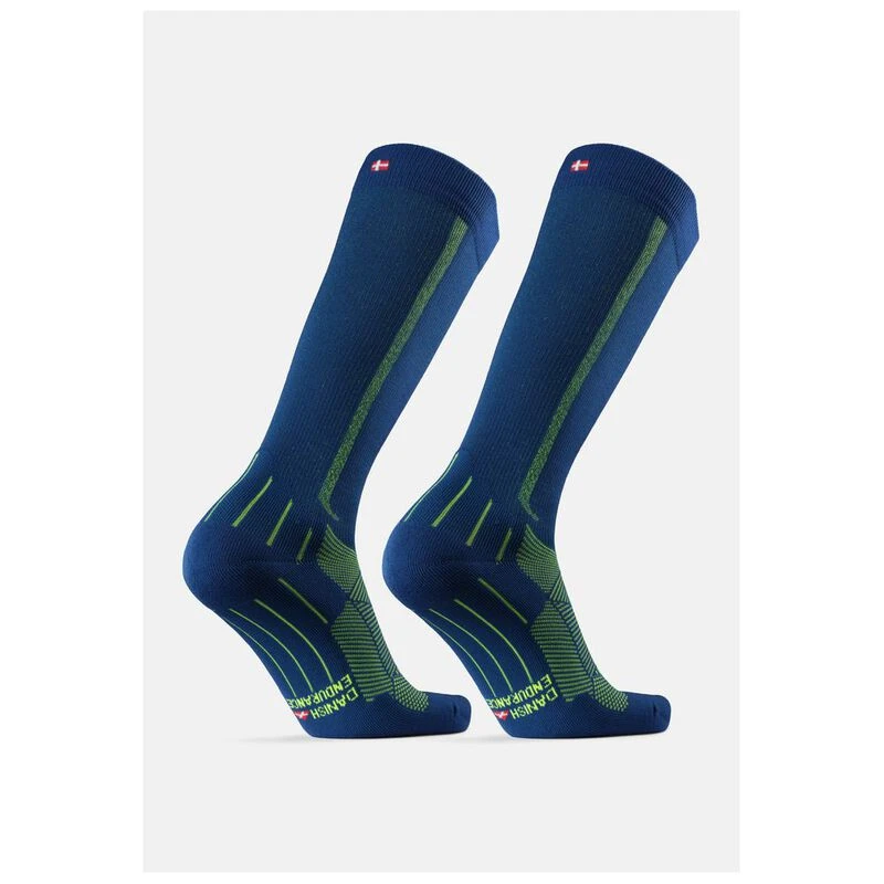 Danish Endurance Compression Socks (Blue/Neon Yellow) | Sportpursuit.c