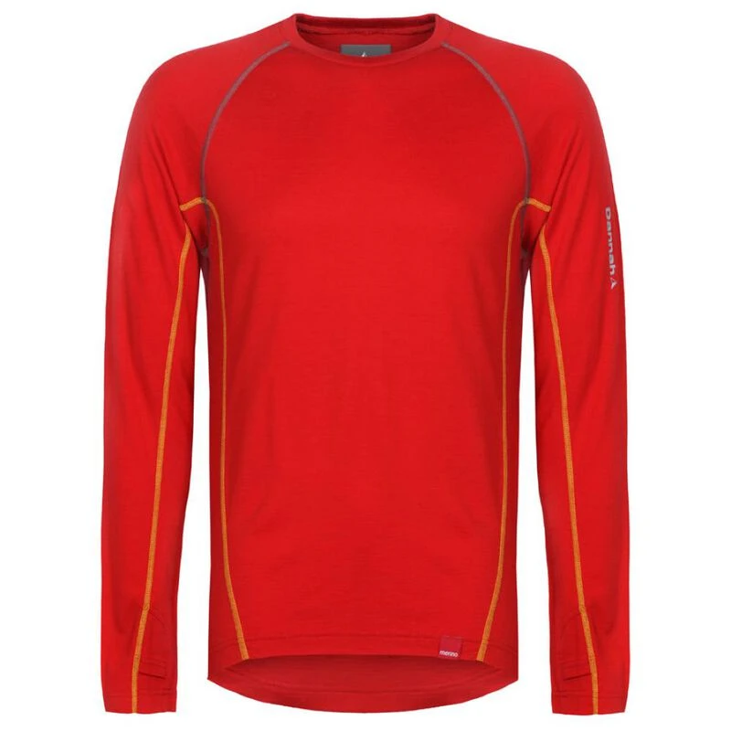 Dannah Mens Merino Long Sleeve Base Top (Red) | Sportpursuit.com