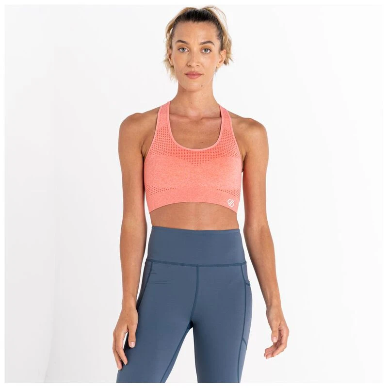 Dare2B Womens Dont Sweat It Sports Bra (Apricot Blush Marl) | Sportpur